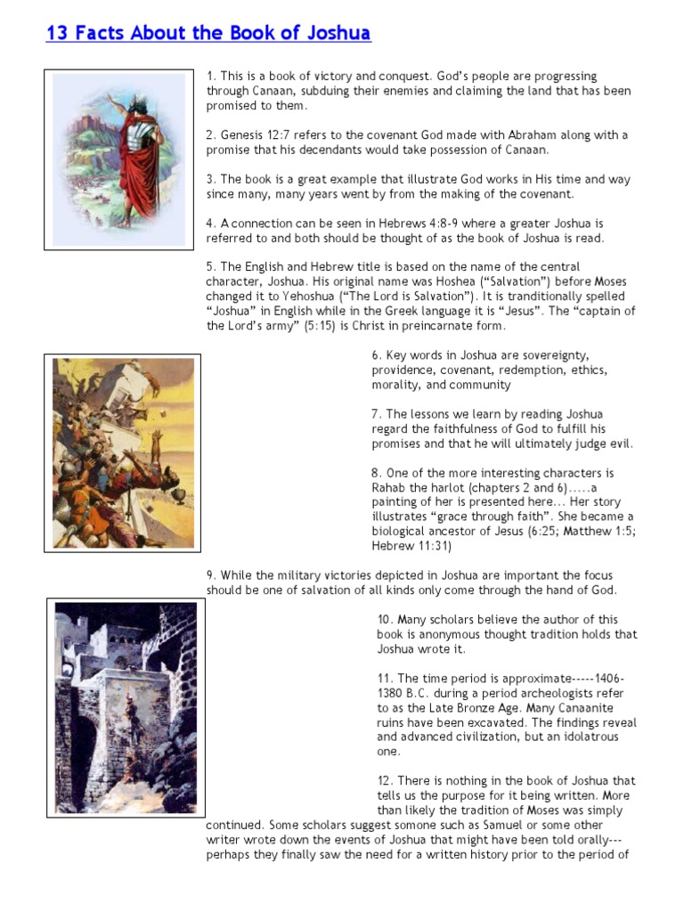 13 Facts About The Book of Joshua | PDF | Joshua | 1st Millennium Bc Books