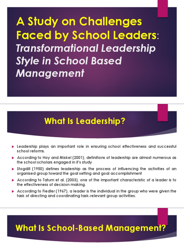 Challenges Faced by School Leaders | PDF | Leadership ...