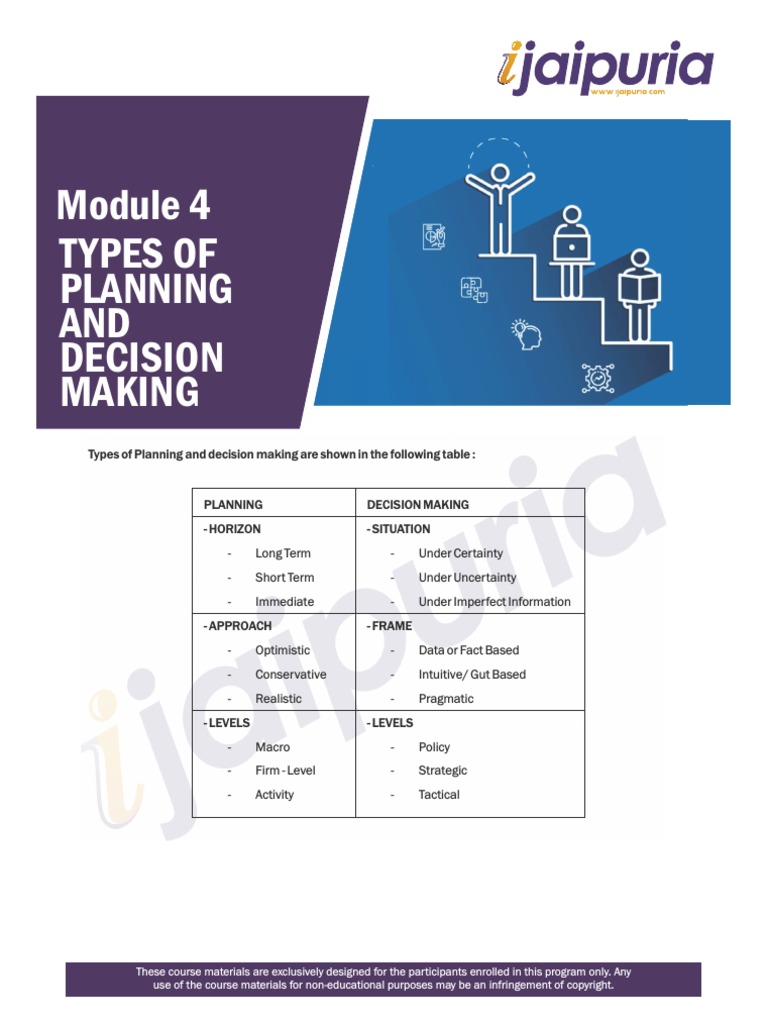 Types of Planning and Decision Making | PDF