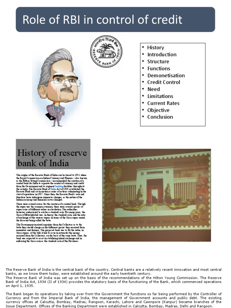 Role of Rbi in Creidit Control | PDF | Reserve Bank Of India | Banking