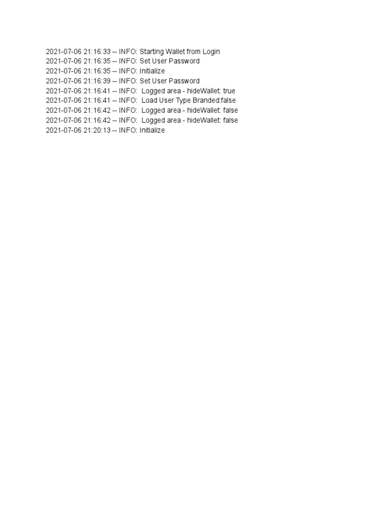 Wallet Initialization Log | PDF
