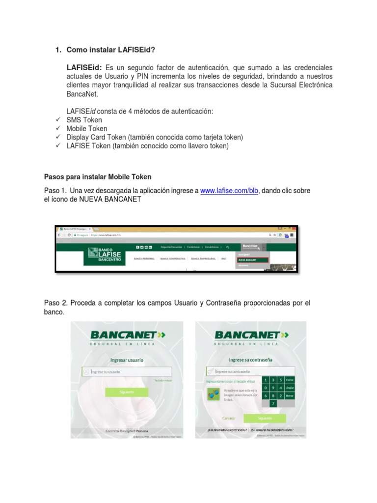 Guia para Instalar Mobile Token en Bancanet 3 | PDF