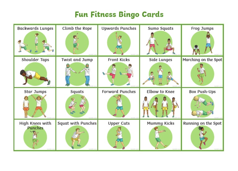 Fun Fitness Bingo Cards | PDF
