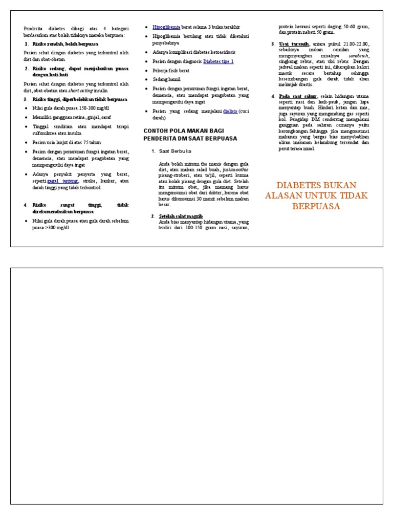 Leaflet DM Puasa | PDF | Kesehatan Holistik