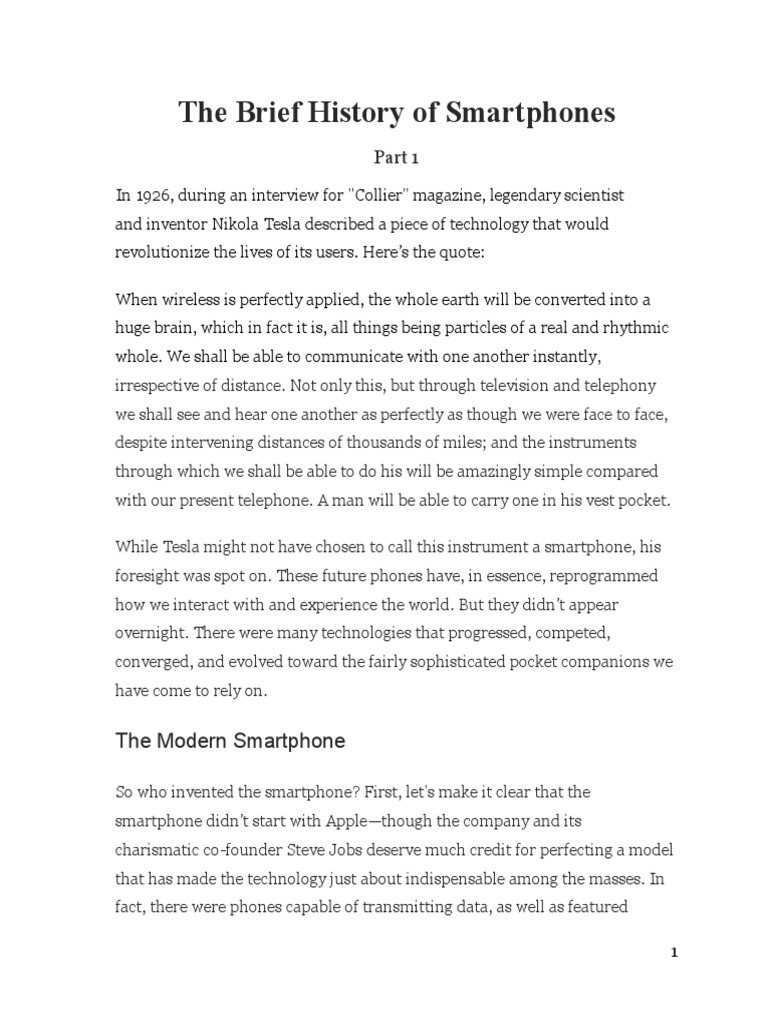 HISTORY OF SMARTPHONE Part 1 | PDF | Smartphone | Computing