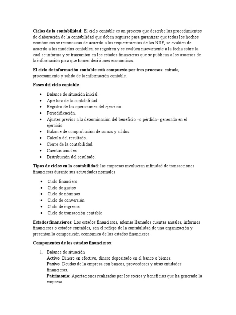 Ciclo Contable | PDF | Contabilidad | Estado financiero