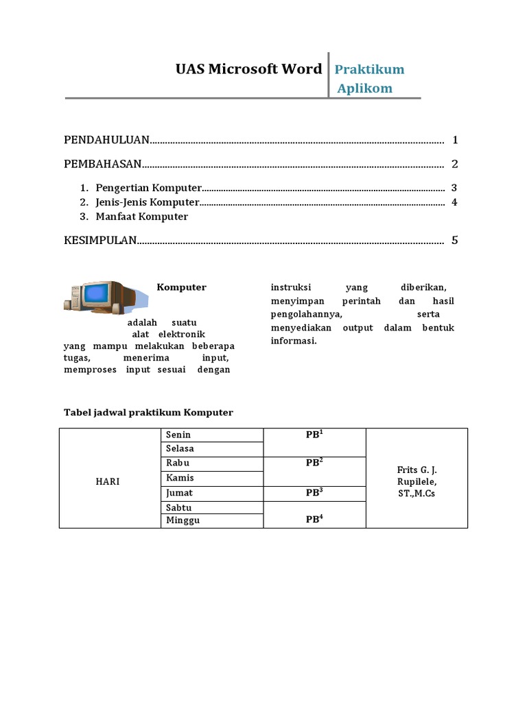 UAS Microsoft Word | PDF