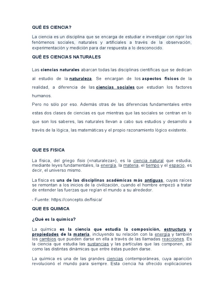 Qué Es Ciencias Fenomenos Naturales | PDF | Química | Reacciones químicas
