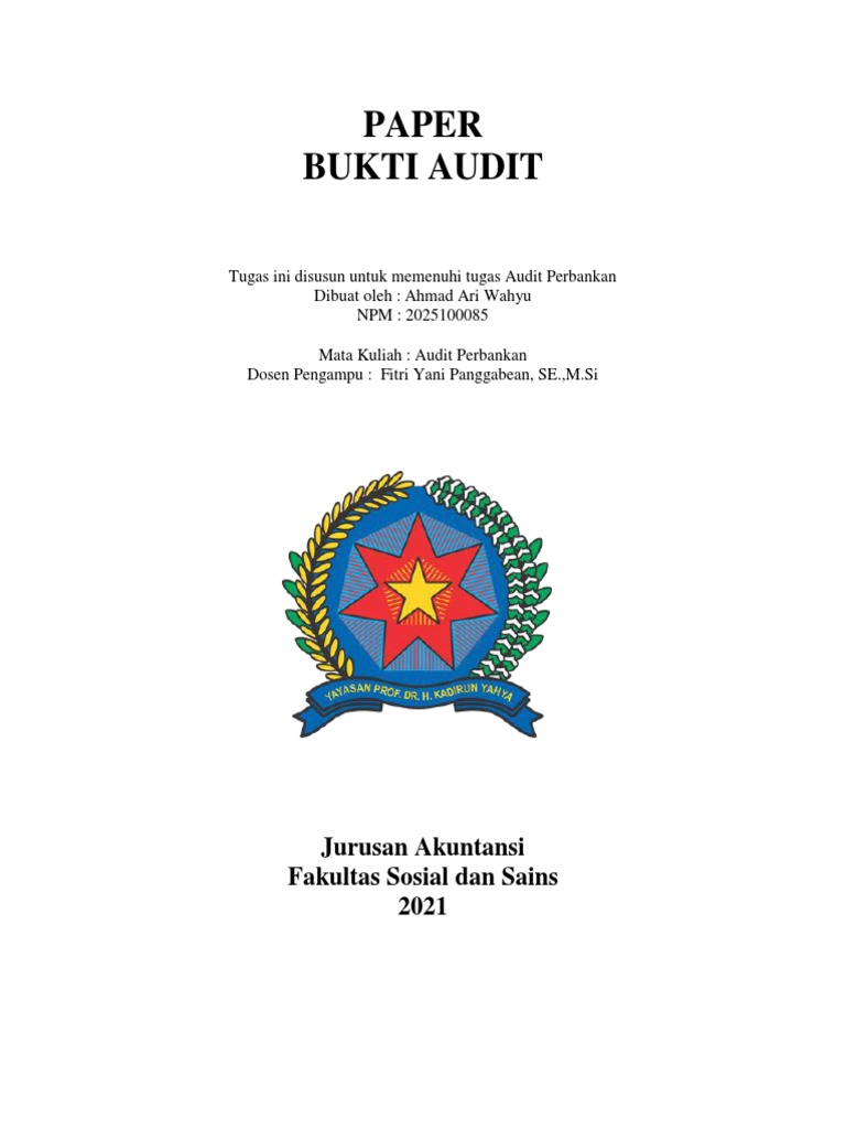 PAPER Topik 4 - Bukti Audit - Ahmad Ari Wahyu 2025100085 | PDF