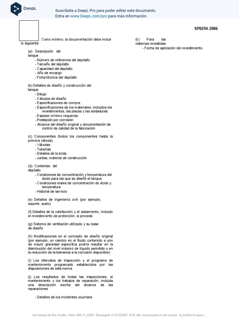 NACE SP 0294 2006 (Parte 2) ES | PDF | Tanques | Diseño