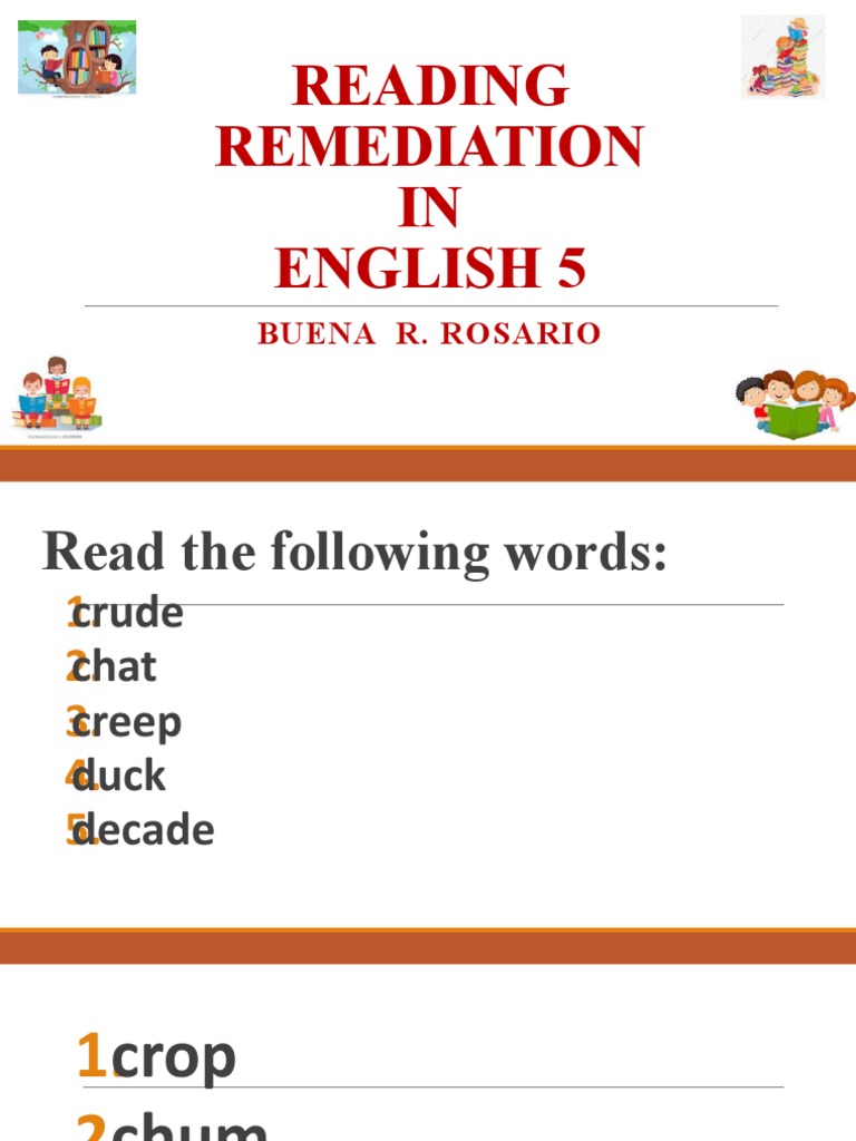 Reading Remediation English 5 | PDF