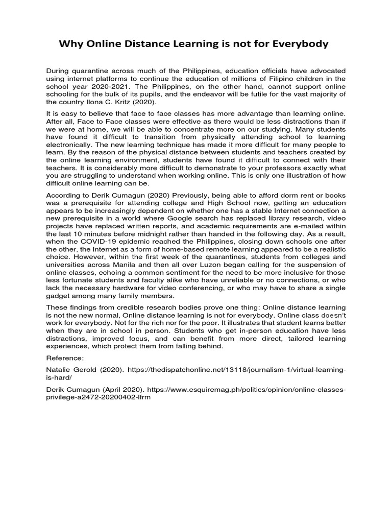 Challenges of Online Distance Learning | PDF | Distance Education ...