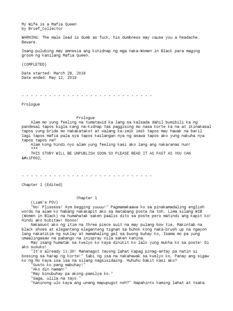 Brief Collector My Wife Is A Mafia Queen PDF
