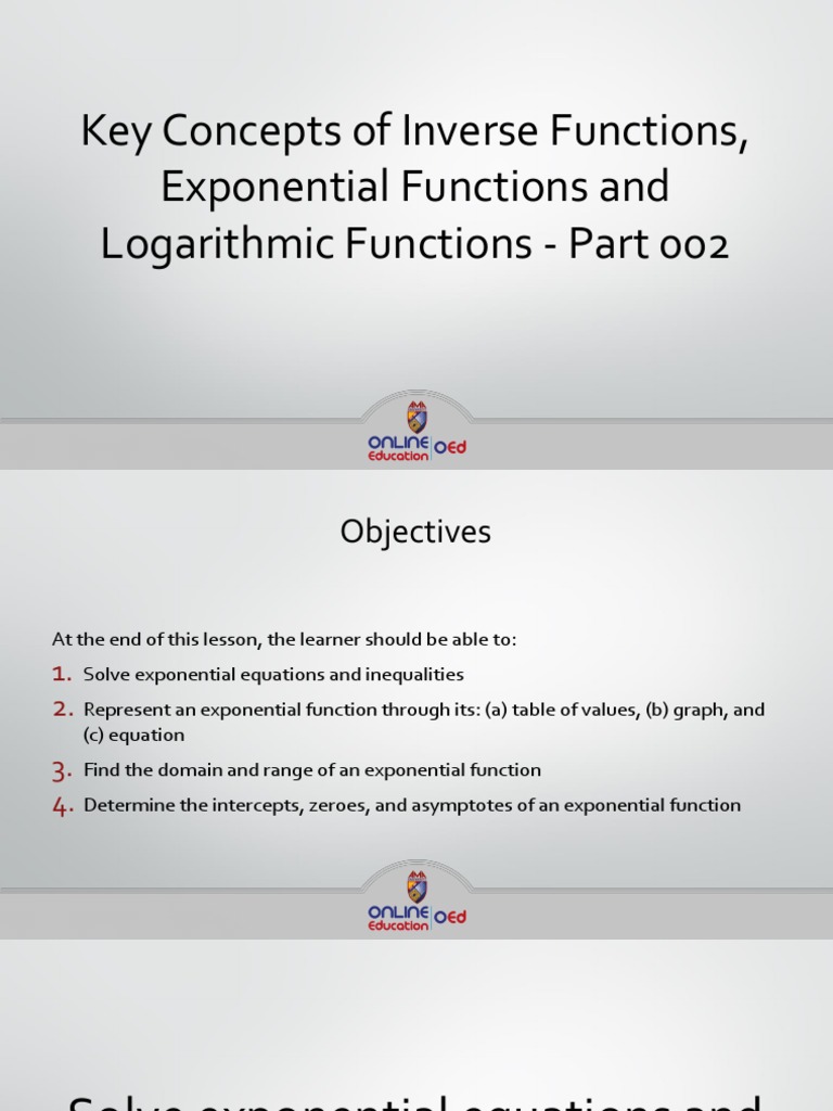 Key Concepts of Exponential Functions - Part 002 | PDF | Function ...