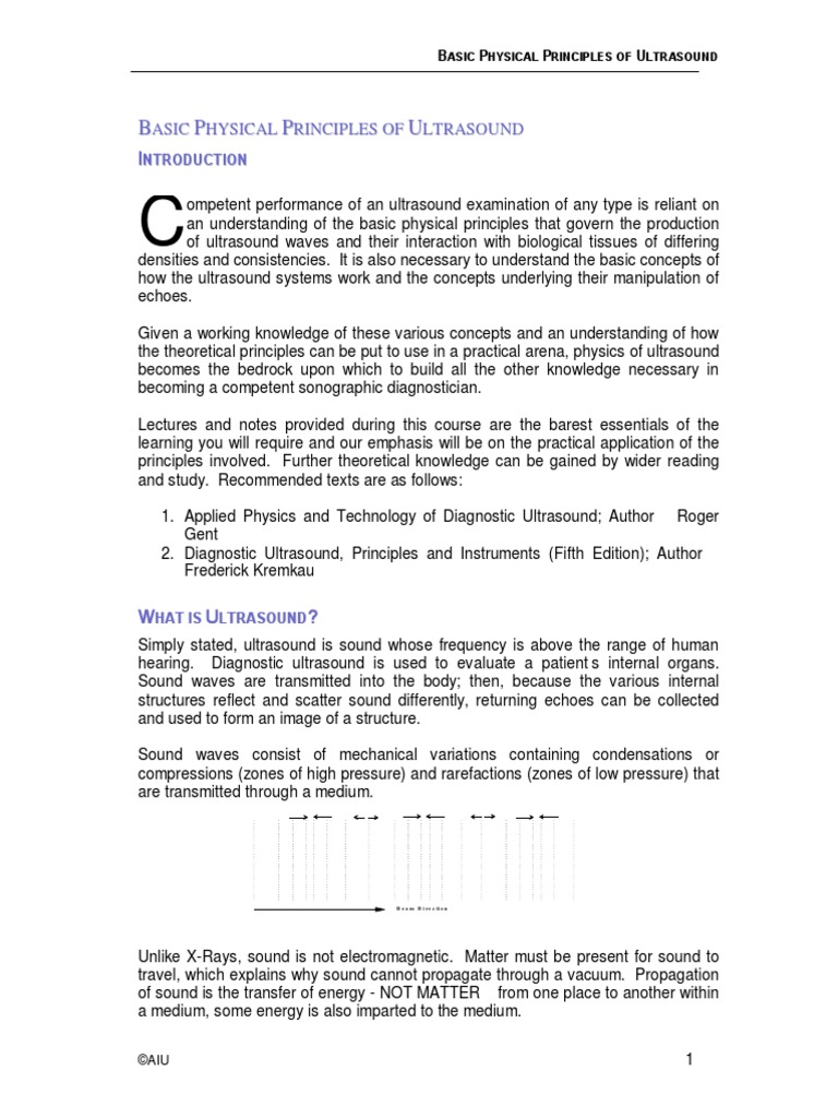 Basic Principles of Ultrasound | PDF | Medical Ultrasound | Optical ...