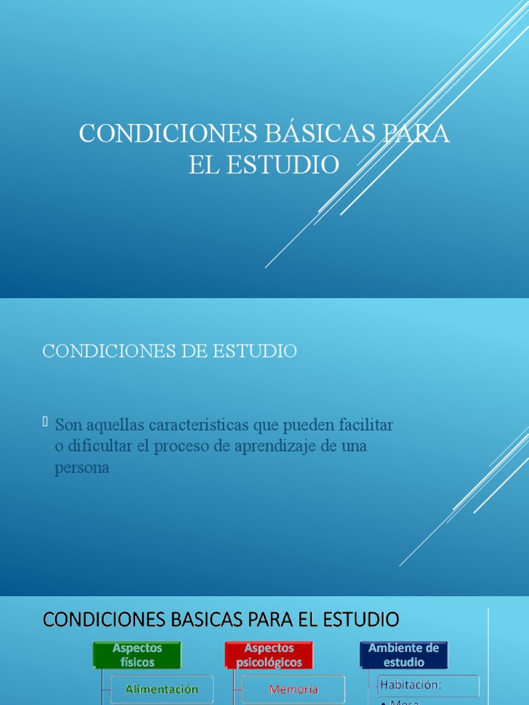 Condiciones Básicas para El Estudio | PDF