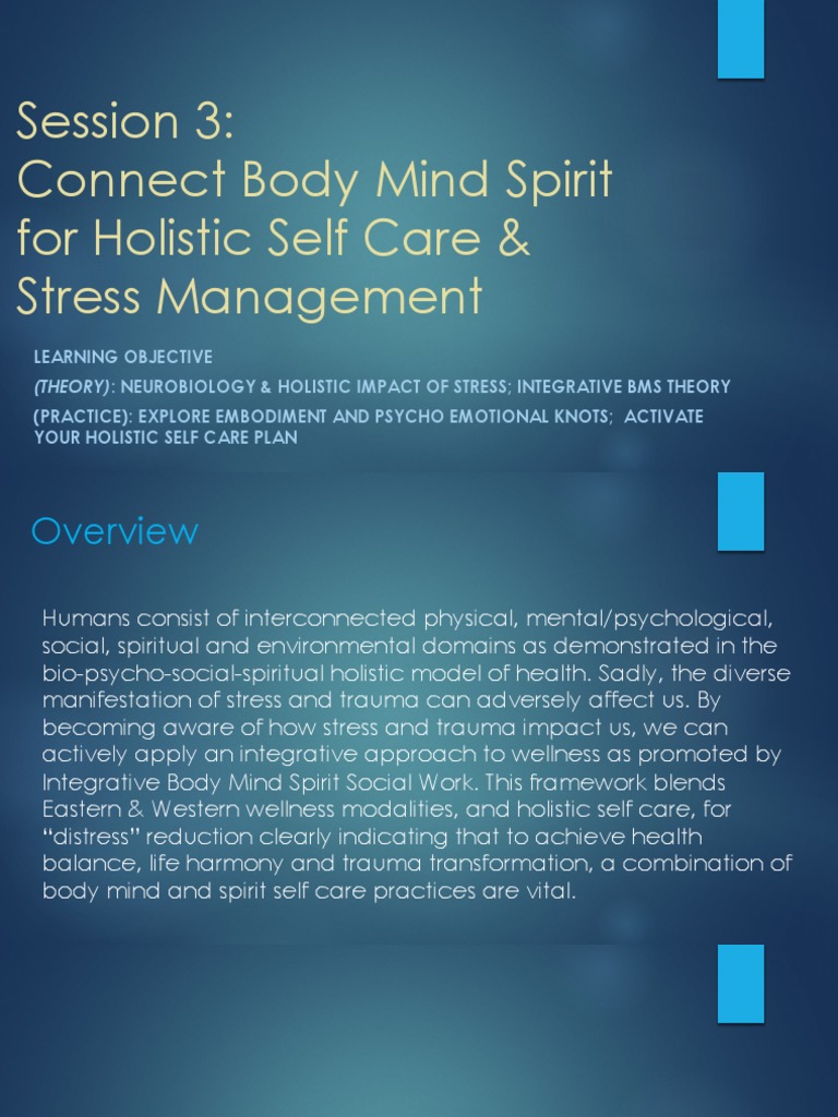 Module 3 Connect Body Mind Spirit For Self Care & Stress Management ...