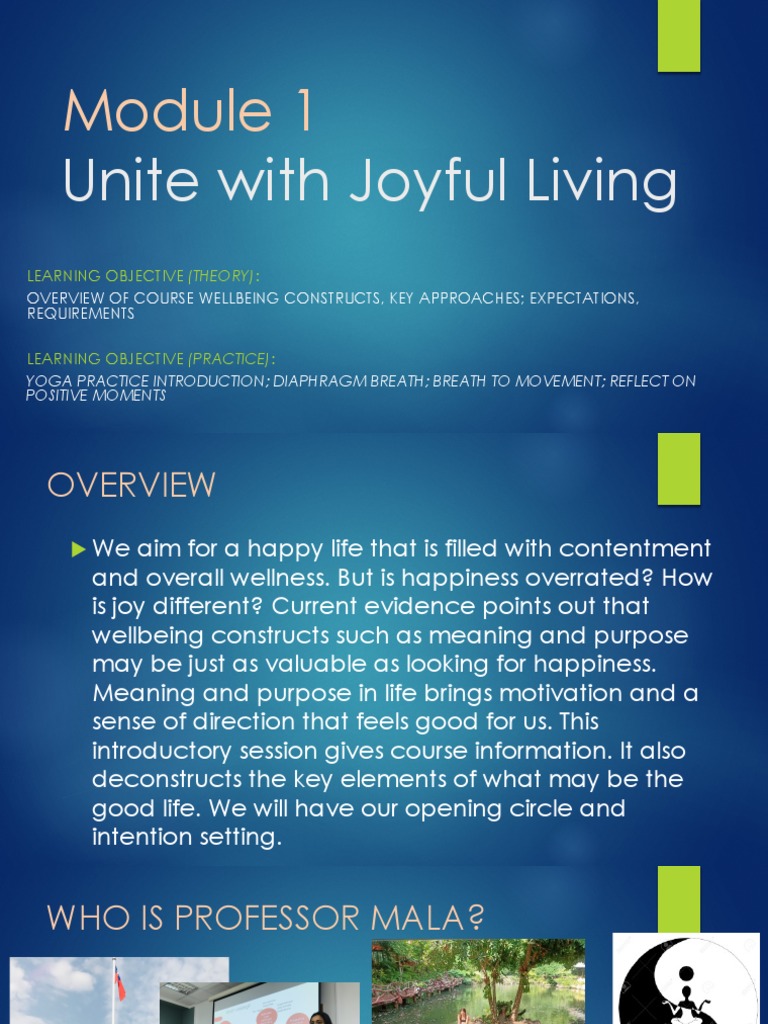 Joyful Living: Course Introduction | PDF | Happiness | Well Being