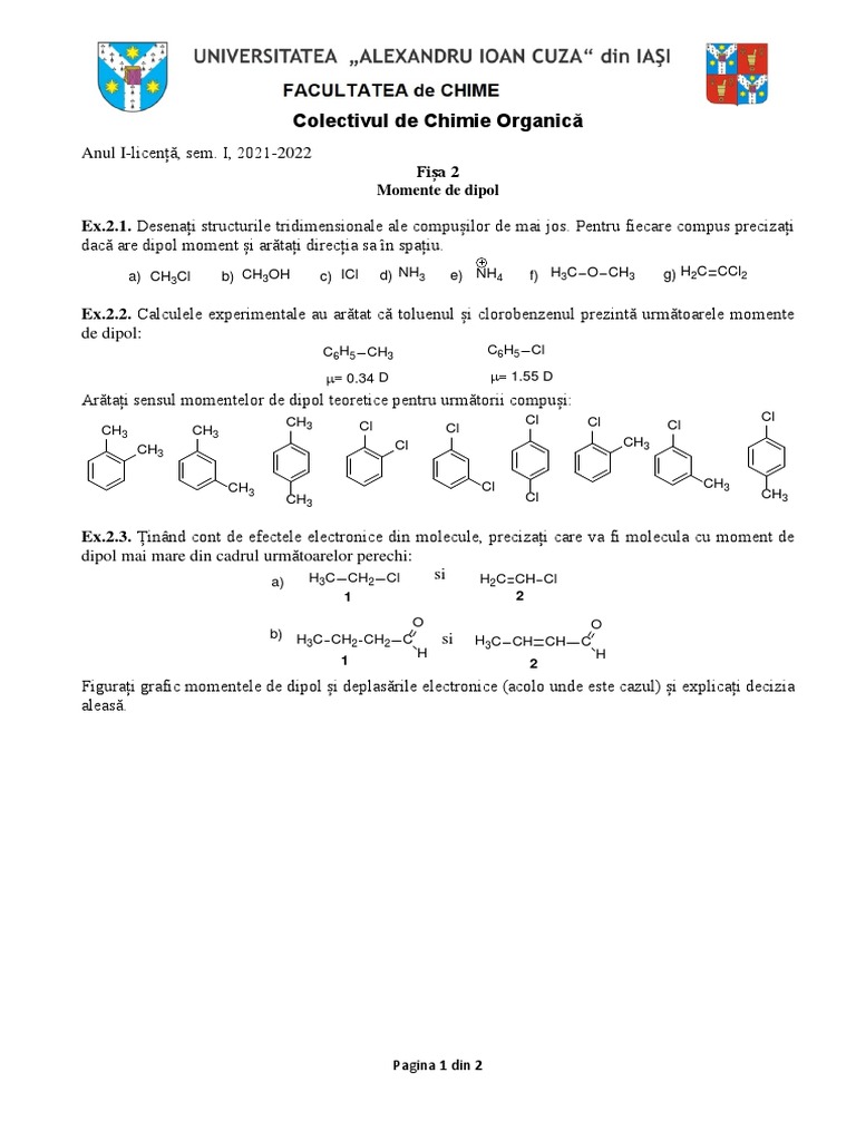 Fisa 2 - Momente Dipol | PDF