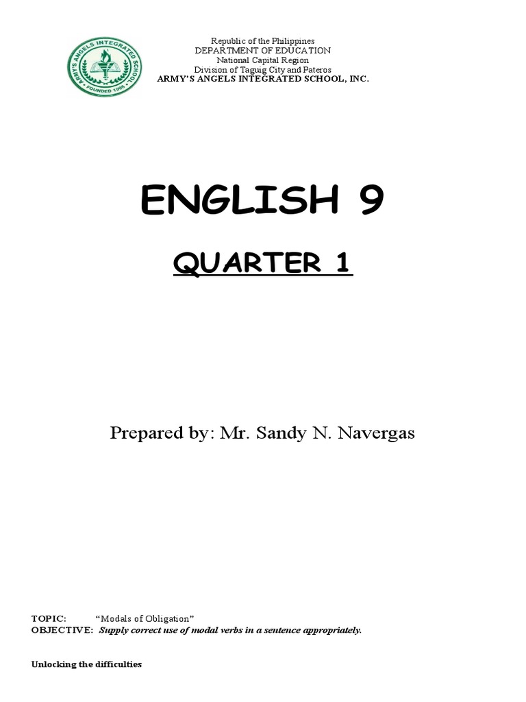 English 9 Pointers and Reviewer | PDF | Verb | Sentence (Linguistics)
