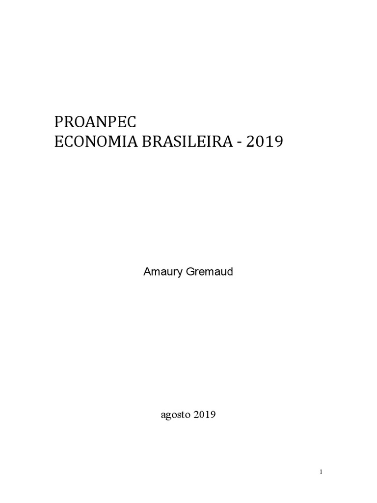 Caderno 2019 - Questões ANPEC Com Gabarito | PDF | Economia | Café