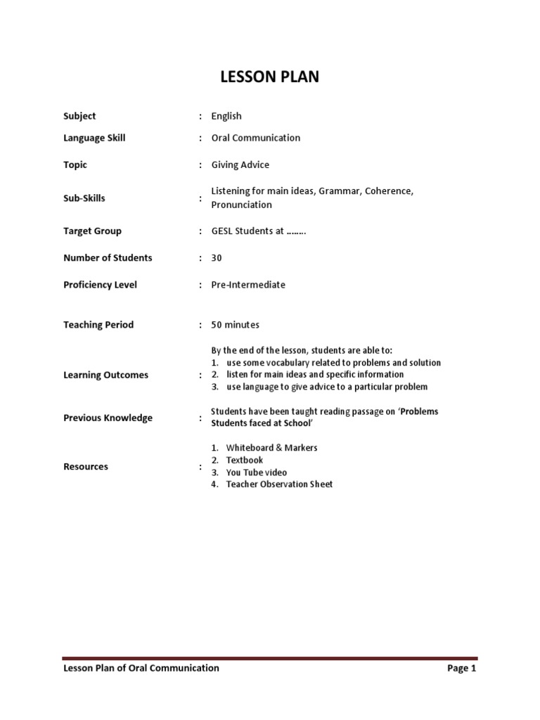 Son Nat's Lesson Plan Singapore | PDF | Vocabulary | Applied Linguistics