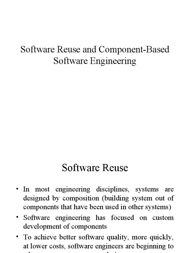 Software Reuse and Component-Based Software Engineering | Download Free ...