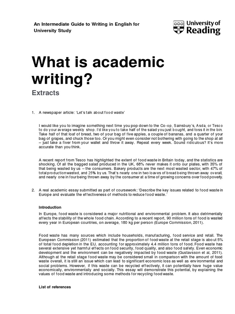 What Is Academic Writing?: Extracts | PDF | Waste | European Union
