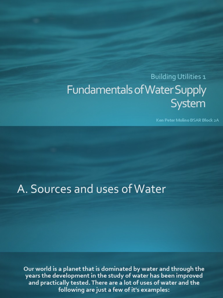 Fundamentals of Water Supply System - MOLINO | PDF | Water Purification ...
