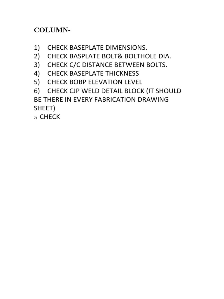 Fabrication Drawing Check-List | PDF