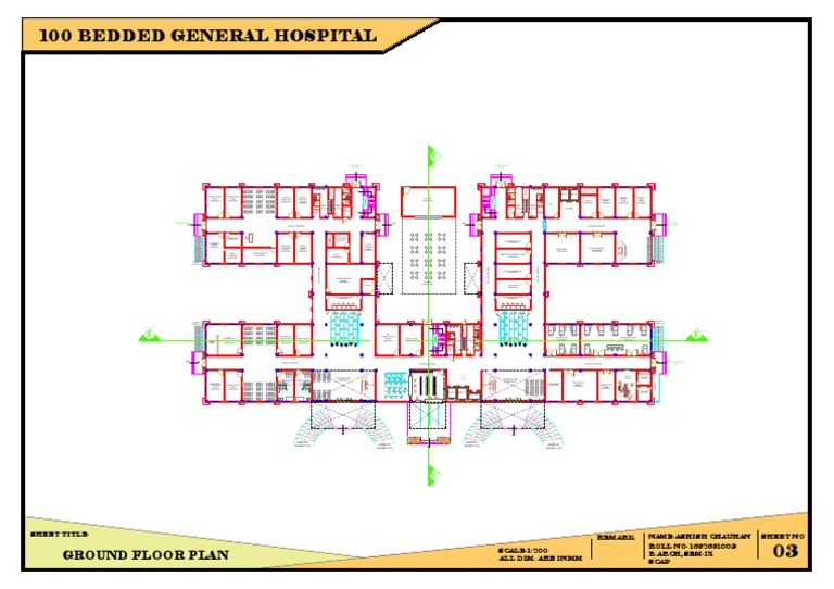 100 Bedded General Hospital: Ground Floor Plan | PDF | Clinical ...