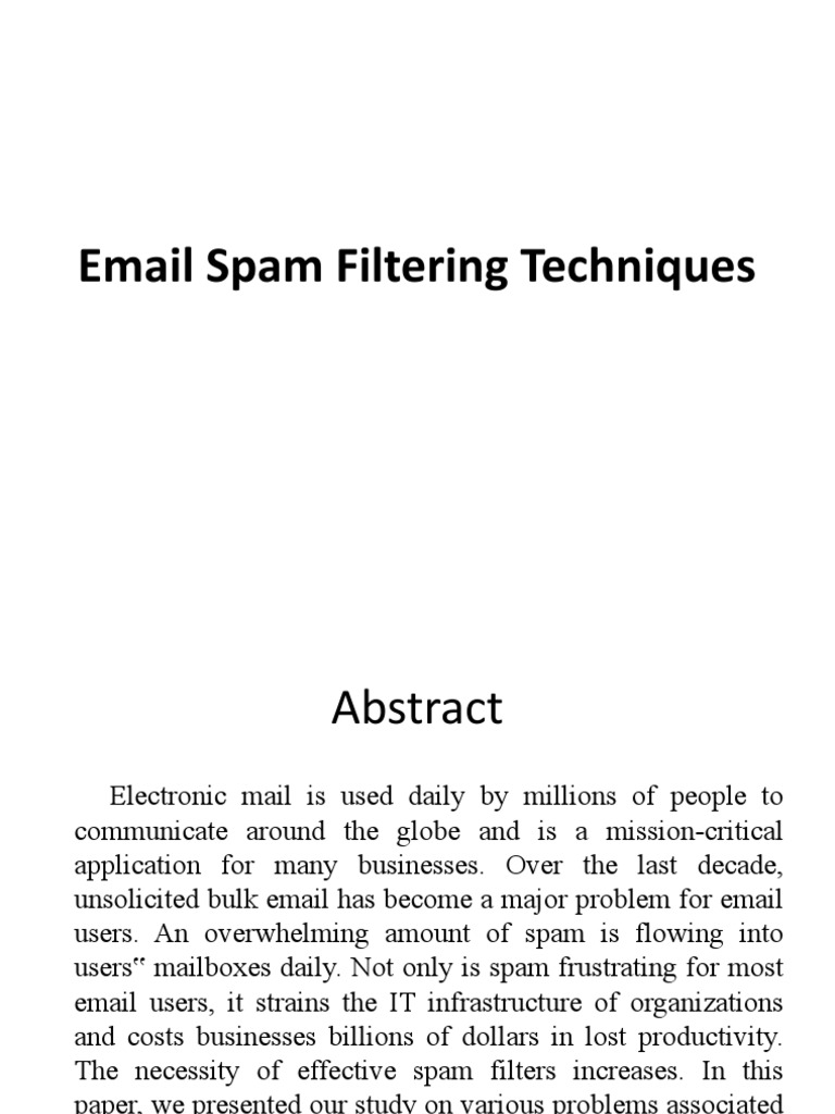 Email Spam Filtering Techniques | PDF | Email Spam | Spamming