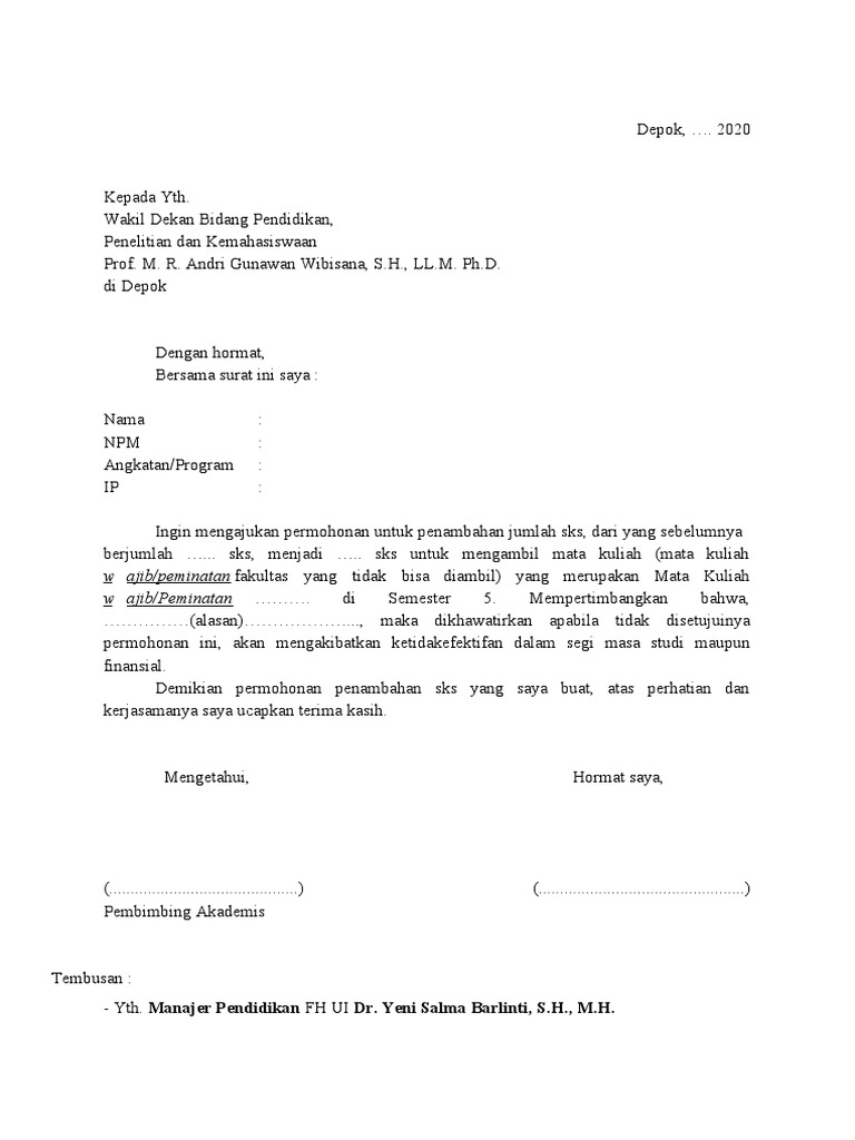 Penambahan SKS untuk Mengambil MKWF | PDF