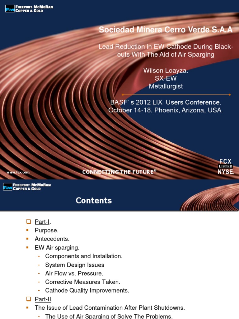 Cu Electrowinning | PDF | Lead | Cathode
