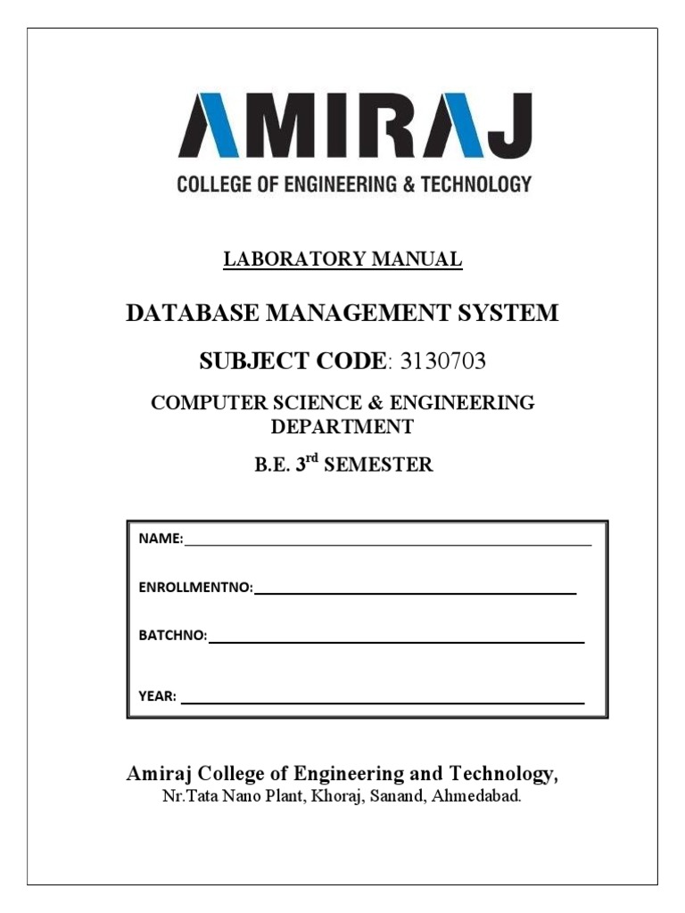 Dbms Lab Manual | PDF | Database Transaction | Database Schema
