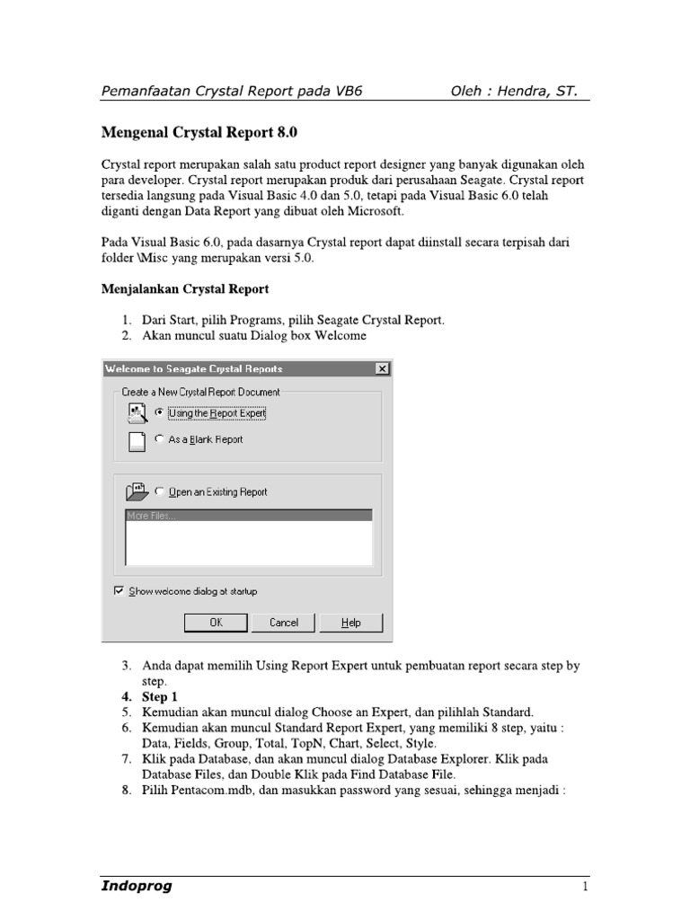 Belajar Crystal Report VB | PDF | Teknologi & Rekayasa