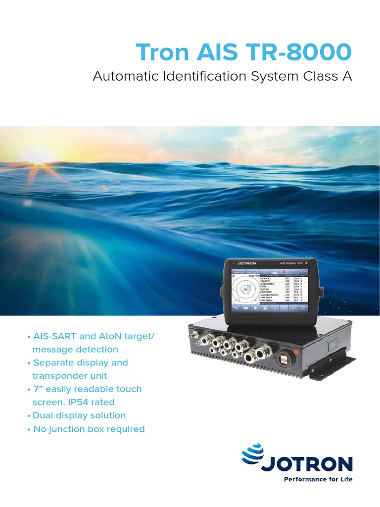 Tron AIS TR-8000: Automatic Identification System Class A | PDF | Electrical Engineering ...