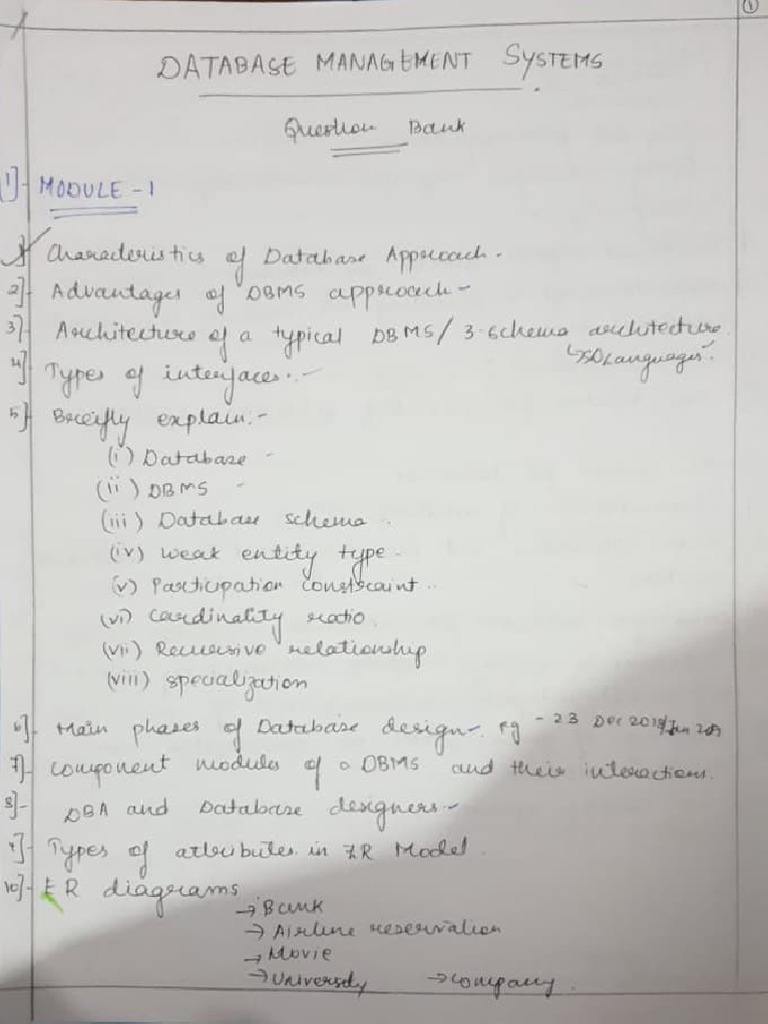 Dbms Complete Question Bank | PDF | Ciencia y matemática Dbms Complete Question Bank | PDF | Ciencia y matemática