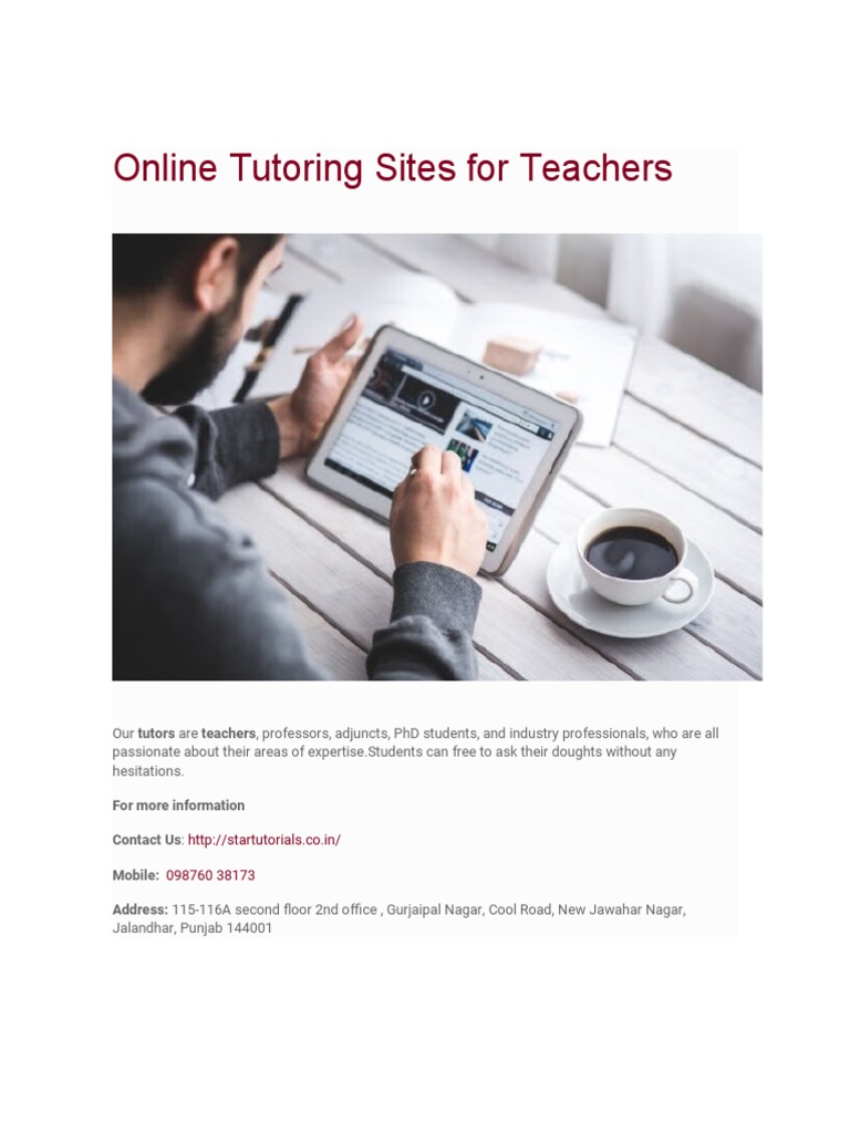 Online Tutoring Sites For Teachers | PDF