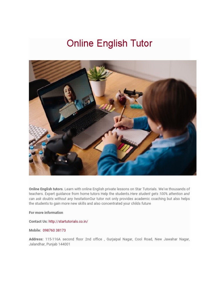 Online English Tutor Pdf