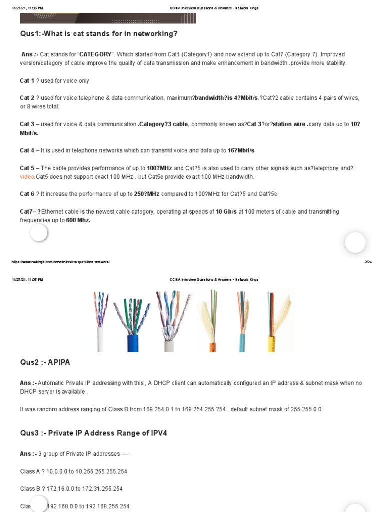Ccna Interview Questions And Answers Network Kings Pdf Computer