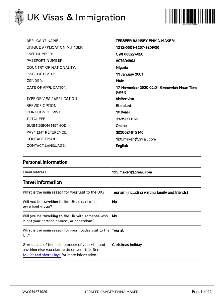 UK Visas & Immigration: Personal Information | PDF | Travel Visa ...
