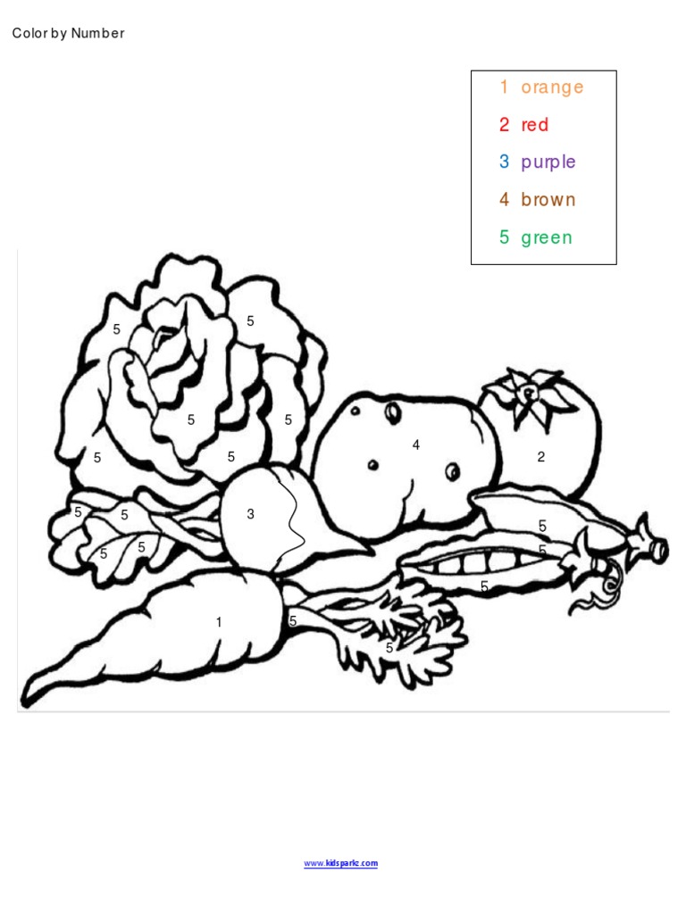 Vegetables Color by Number | PDF