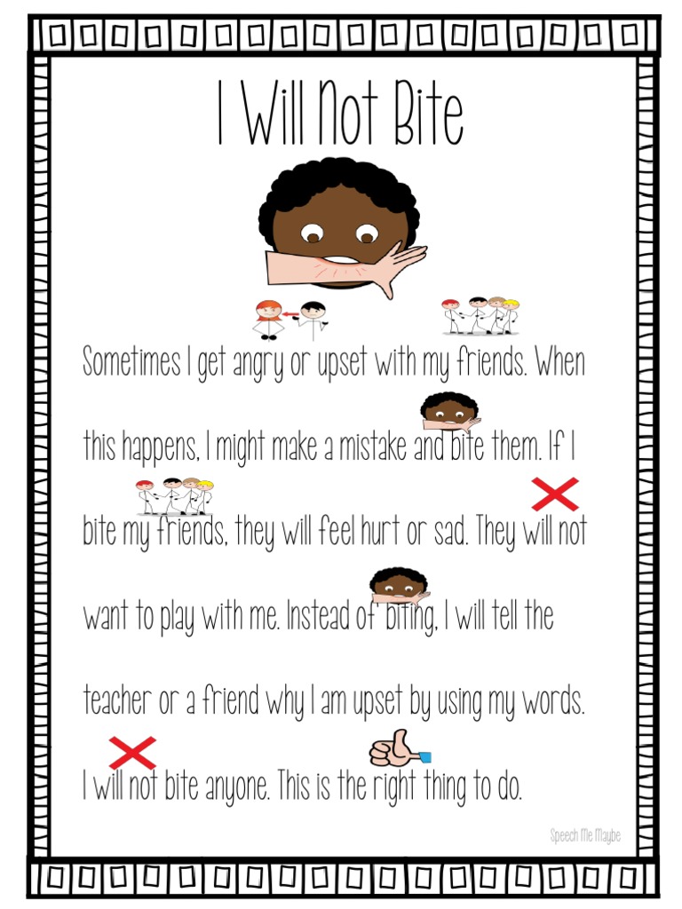 I Will Not Bite - BitingSocialStory | PDF | Lifestyle