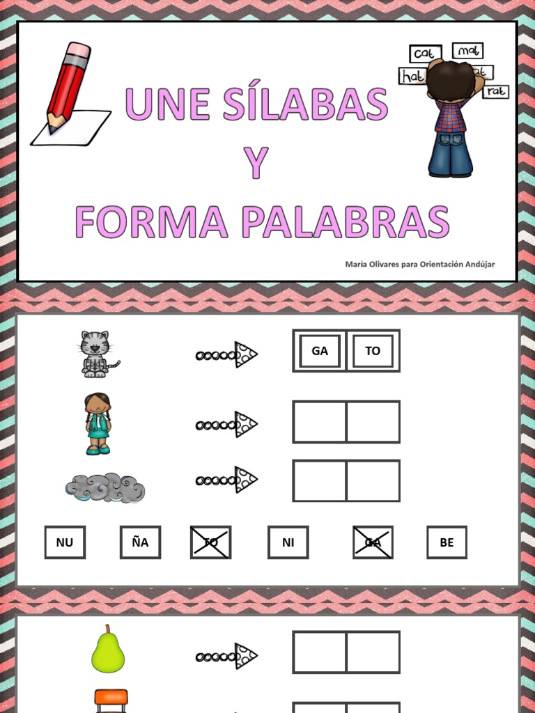 Recorta y Pega Las Sílabas Para Fomar Palabras | PDF