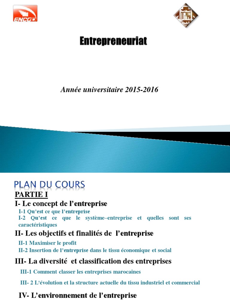 Cours Entrepreneuriat | Descargar gratis PDF | Petite ou moyenne ...