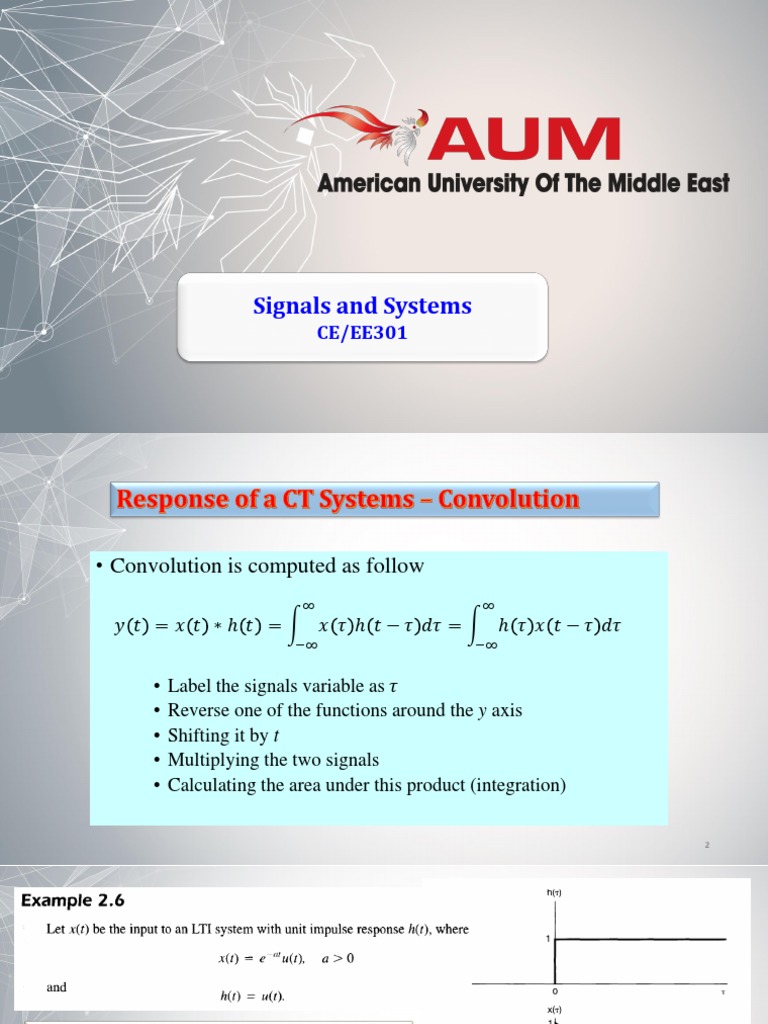 Signals and Systems: CE/EE301 | PDF | Convolution | Applied Mathematics