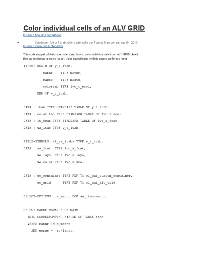 Alterar Cor Da Célula em ALV | PDF | Computer Programming | Computing