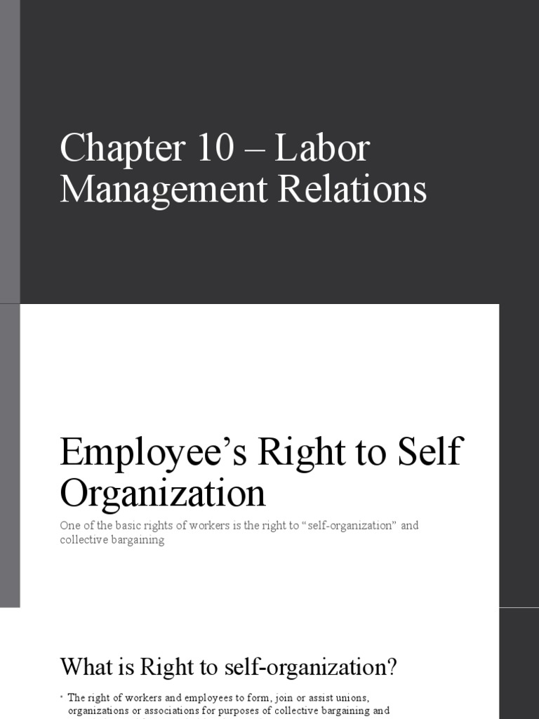 Chapter 10 - Labor Management Relations | PDF | Employment | Collective ...