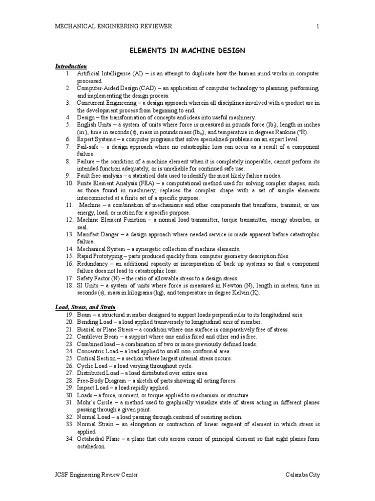 Elements in Machine Design | PDF | Gear | Fracture Mechanics